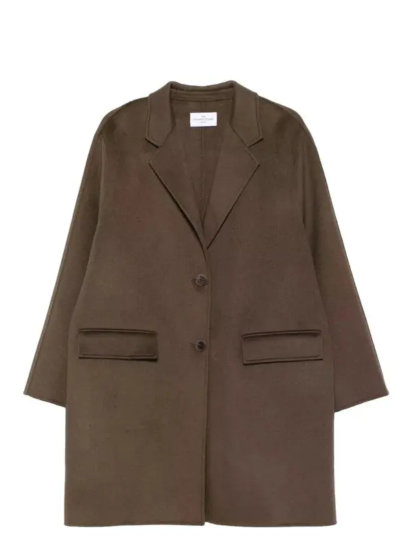 THE DYNAMIS STUDIO Long-sleeve Patch-pocket Wool Coat - Brown