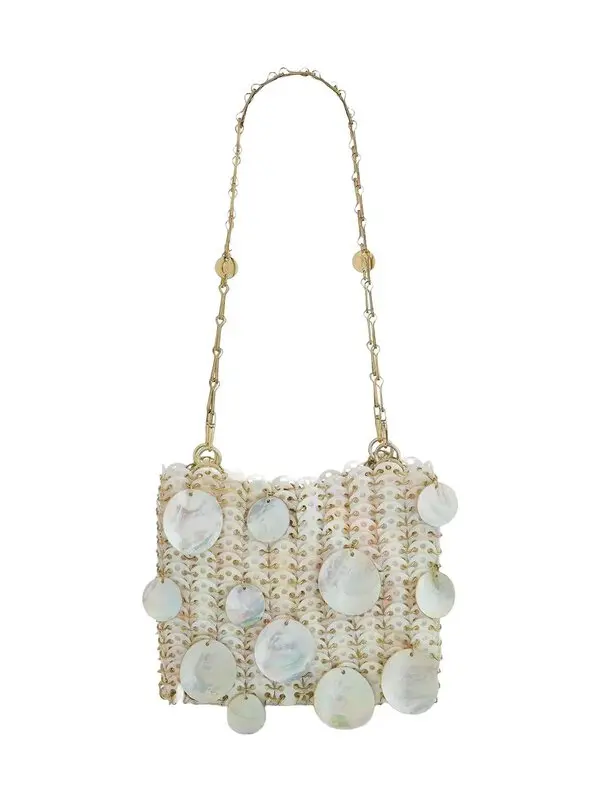 Rabanne 1969 Shell-embellished Mini Bag - Neutrals