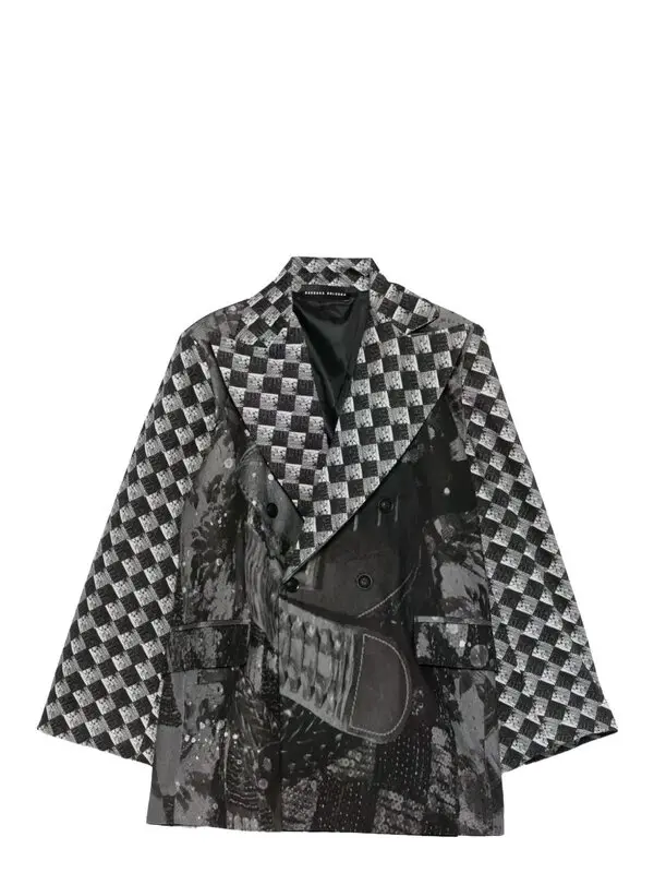 BARBARA BOLOGNA Abstract-print Blazer - Black