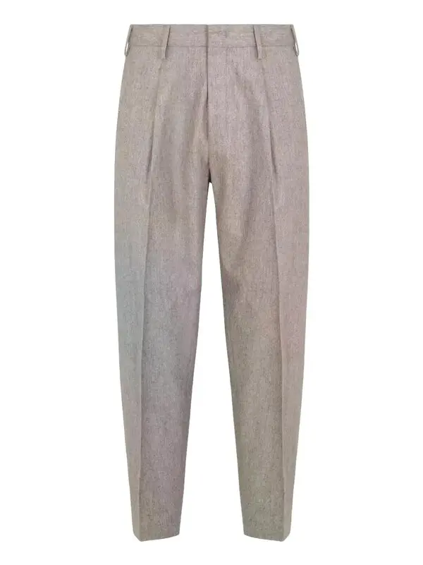 SLOWEAR Pleated Cotton-blend Trousers - Neutrals