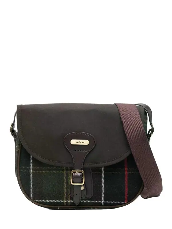 Barbour Plaid-paneled Cross-body Bag - Green