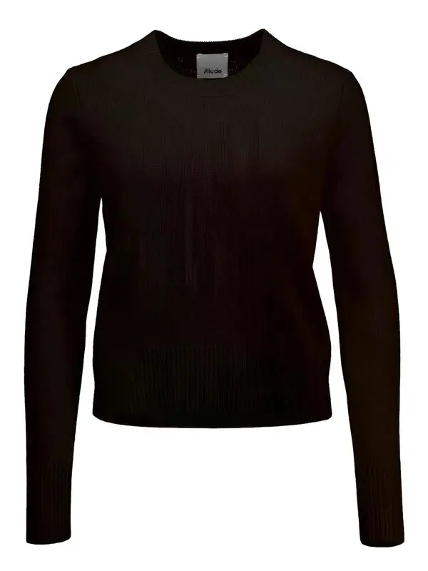 ALLUDE Crew-neck Cashmere Sweater - Black