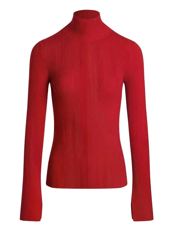 Patou Ribbed High-neck Sweater - Red