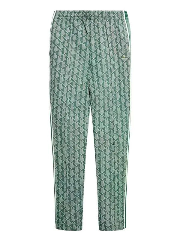 Lacoste Geometric-pattern Side-stripe Trousers - Green