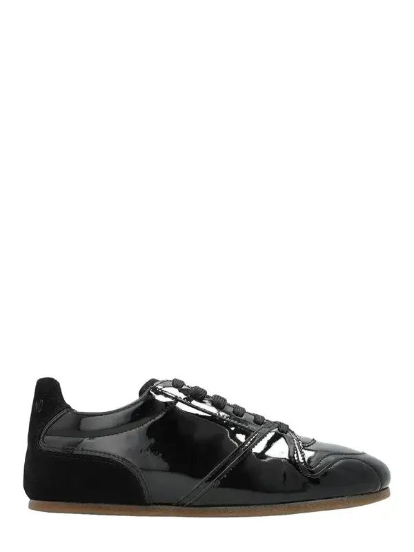 Moschino Patent-leather Low-top Sneakers - Black