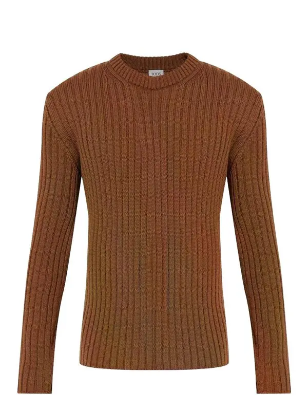 TOD'S Ribbed Wool Sweater - Brown