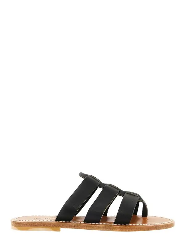 K.JACQUES Dolon Leather Three-strap Sandals - Black