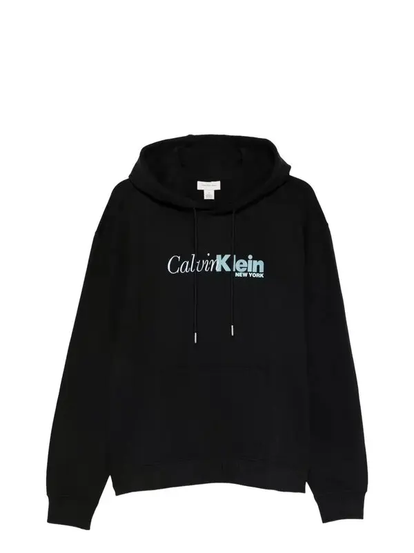 Calvin Klein Logo-print Hooded Sweatshirt - Black