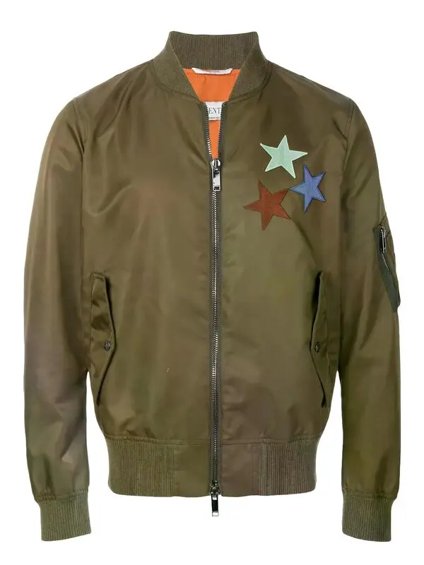 Valentino Garavani Patchwork Bomber Jacket - Green