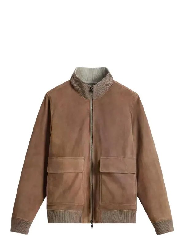 Woolrich Ribbed-cuff Suede Bomber - Brown