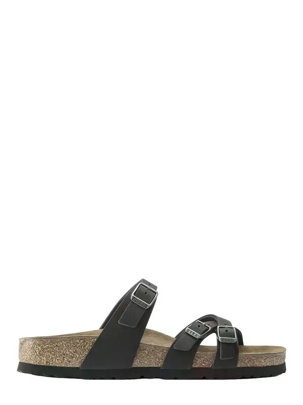 BIRKENSTOCK Franca Oiled-leather Buckle Sandals - Black