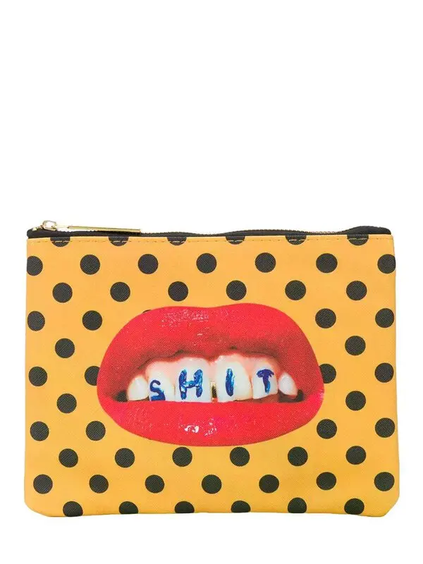 SELETTI Dotted-print Make-up Bag - Yellow