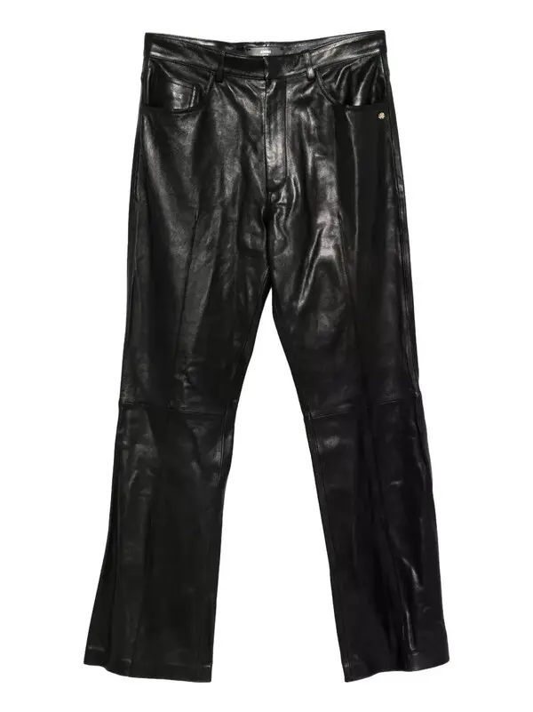 Amiri Leather Bootcut Trousers - Black