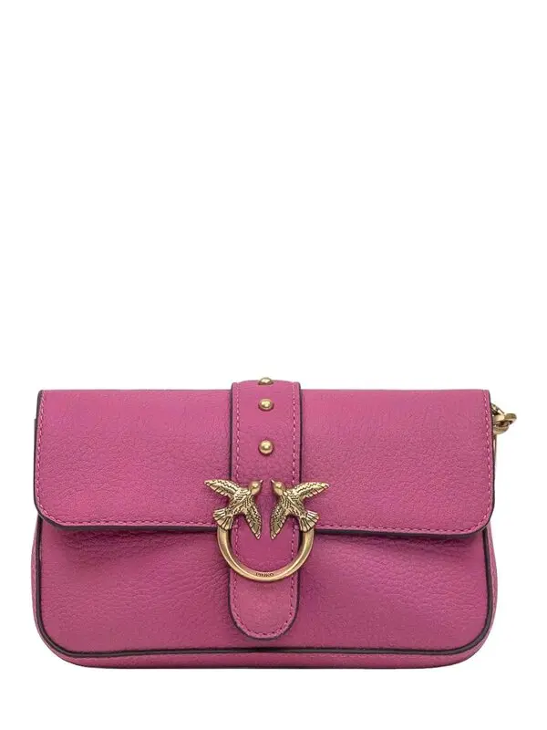 Pinko Love Birds Buckle Shoulder Bag - Pink
