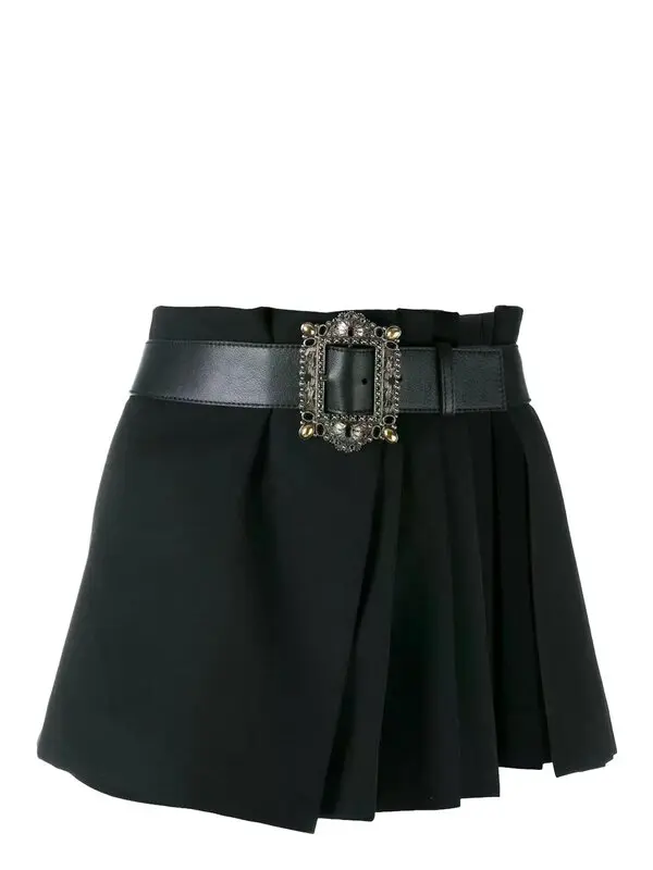 Alexander McQueen Pleated Wrap Mini Skirt - Black