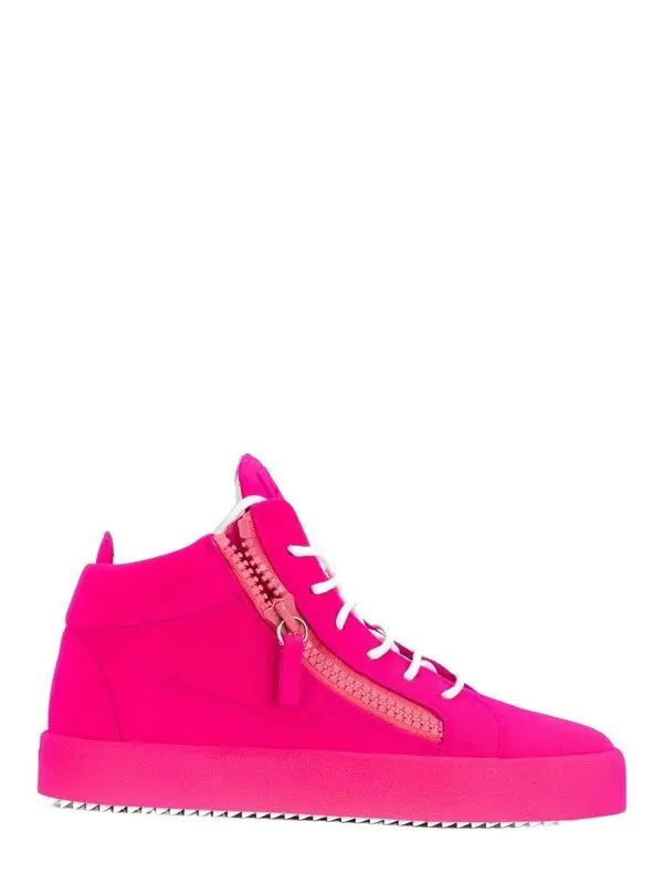GIUSEPPE ZANOTTI Unfinished Hi-top Sneakers - Pink