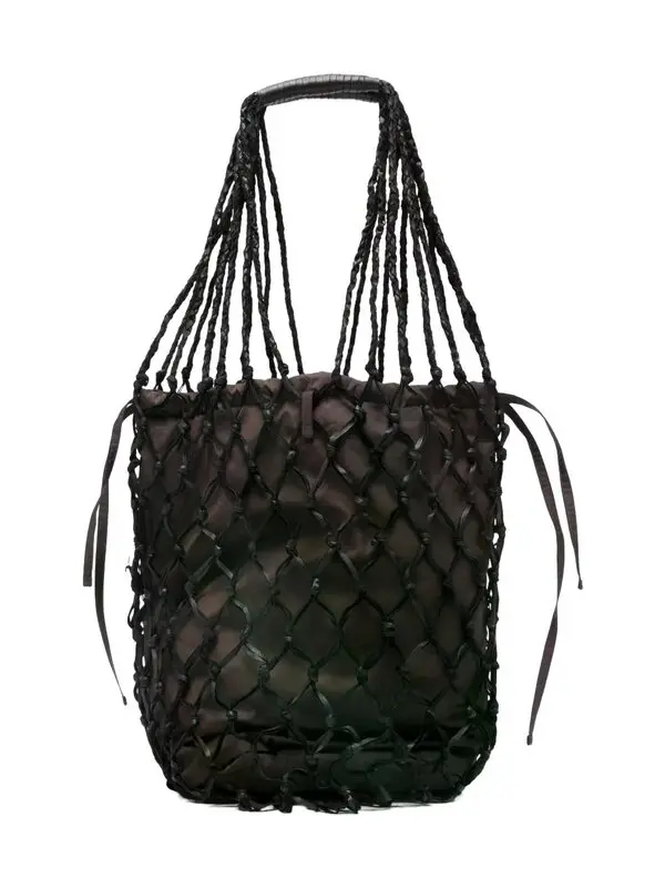 ALYSI Interwoven Tote Bag - Black