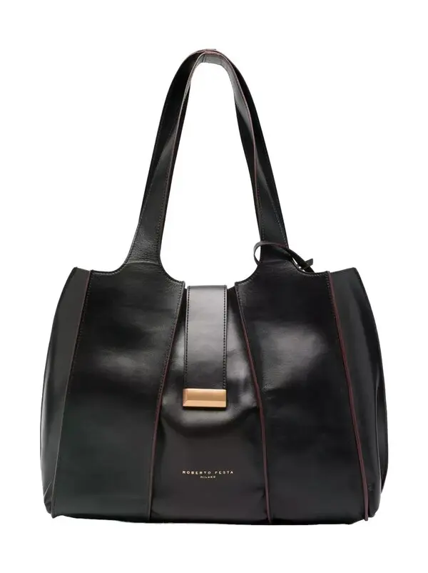 Roberto Festa Medium Eloise Leather Shoulder Bag - Black