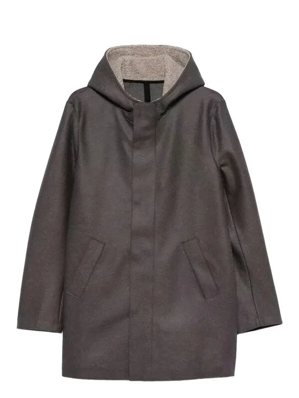 Harris Wharf London Hooded Overcoat - Grey