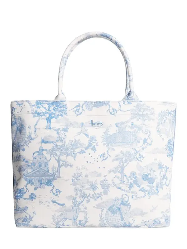 Harrods Toile Print Tote Bag - Blue