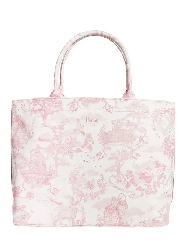Harrods Toile Print Tote Bag - Pink
