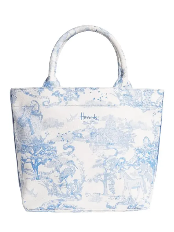 Harrods Small Toile Print Tote Bag - Blue