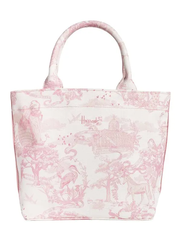 Harrods Small Toile Print Tote Bag - Pink