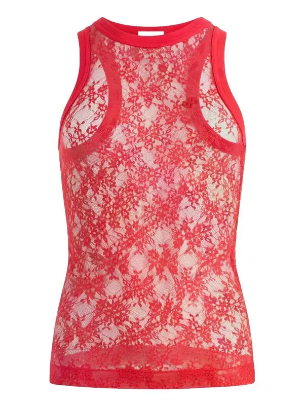 PATOU Lace Jersey Tank Top - Red