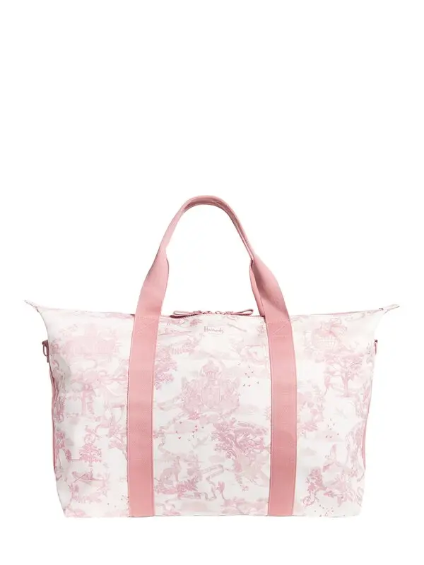 Harrods Toile Overnight Packable Bag And Pouch Set - Pink