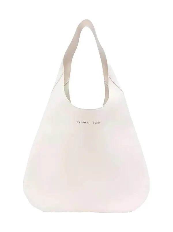 Carven Tommaso Leather Shoulder Bag - Neutrals