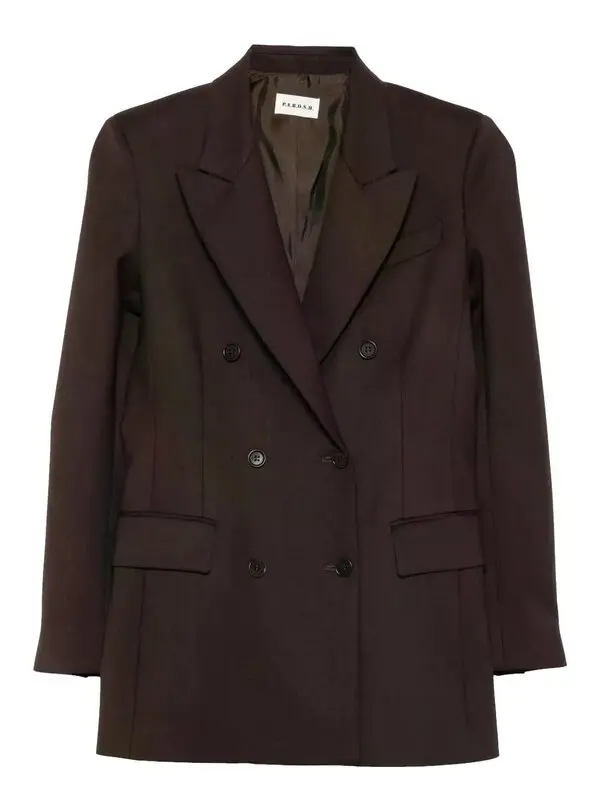 P.a.r.o.s.h Peaked Double-breasted Blazer - Brown