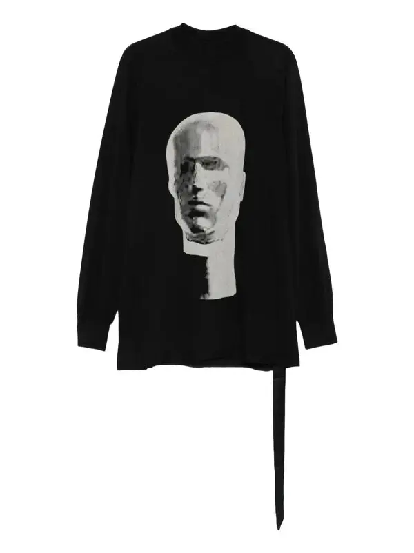 Rick Owens Graphic-print Long-sleeve Sweater - Black