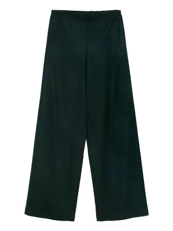NIU Elastic-waist Wide-leg Trousers - Green