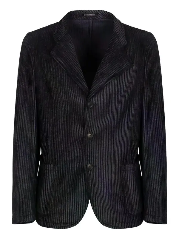 Emporio Armani Corduroy Three-button Blazer - Black