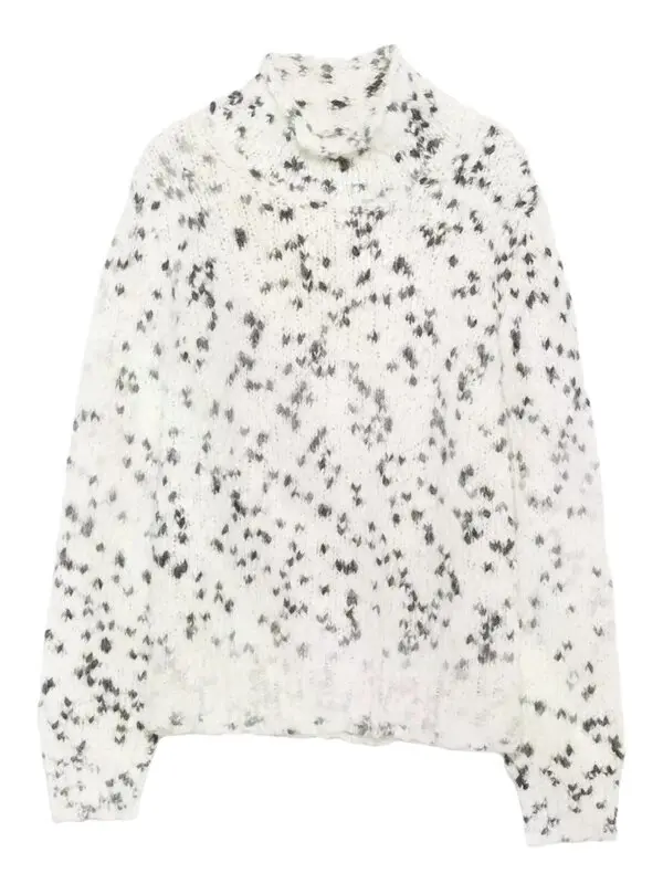 KANGRA High-neck Knit Sweater - White