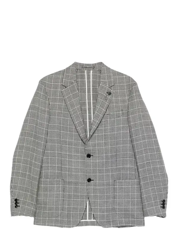 LARDINI Checked Two-button Blazer - Neutrals