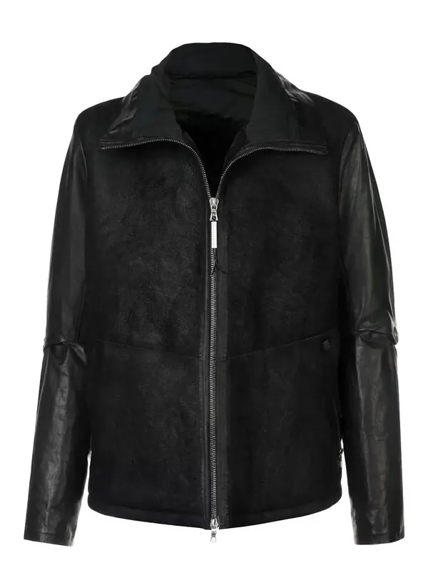 ISAAC SELLAM EXPERIENCE Down Lined Leather Jacket - Black