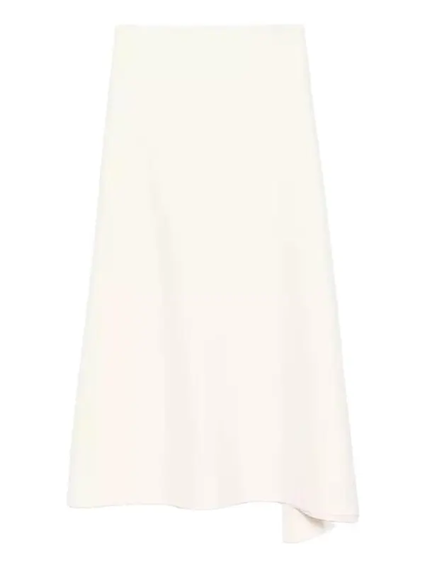JIL SANDER Asymmetric A-line Midi Skirt - White