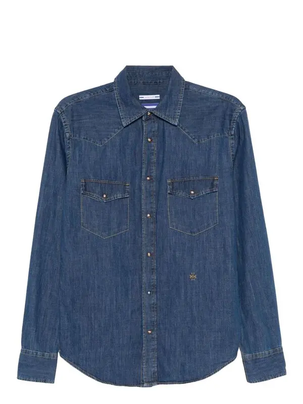 Jacob Cohen Cotton Western Shirt - Blue