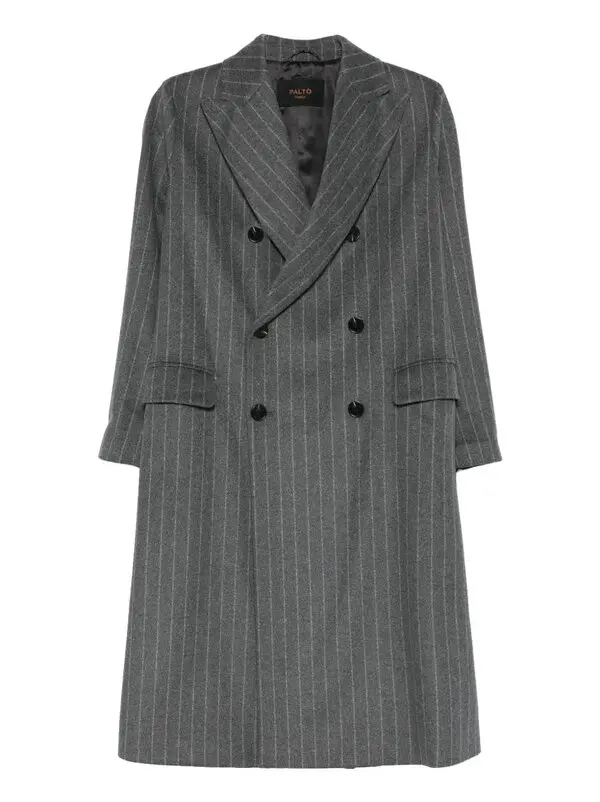 PALTO' Wool Double-breasted Coat - Grey