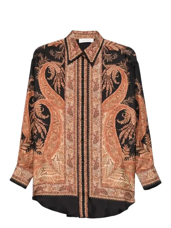 Zimmermann Hypnotic Silk Shirt - Black