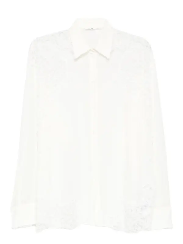 Ermanno Scervino Silk Shirt With Lace Trim - White