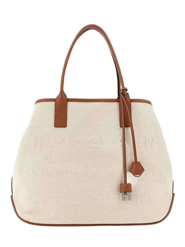 HOGAN PRE Hogan Script Medium Canvas Tote - Ivory