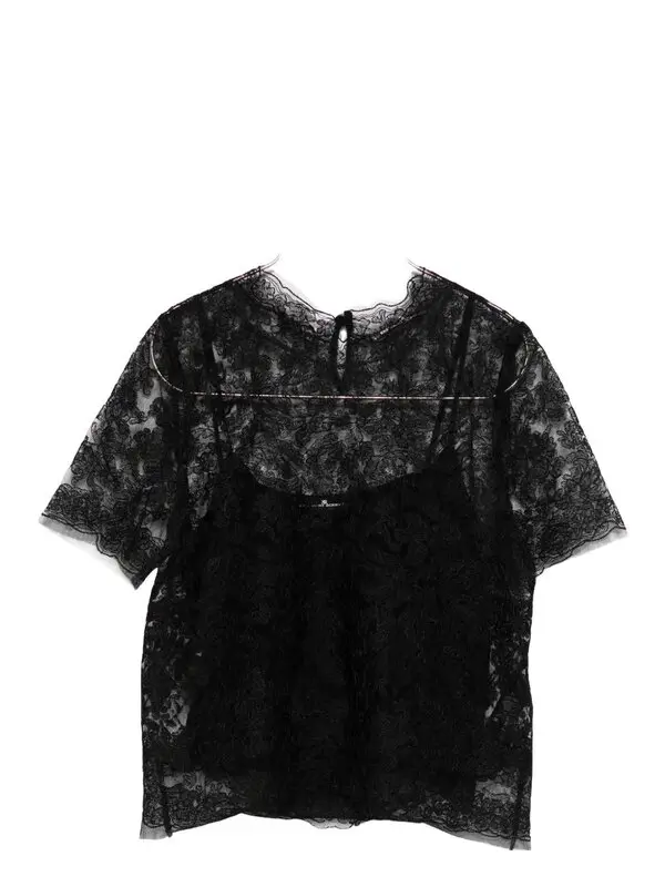 Ermanno Scervino Lace T-shirt - Black