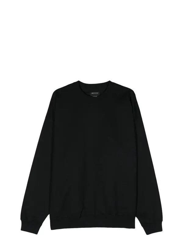 Y3 Logo Print Cotton Sweatshirt - Black