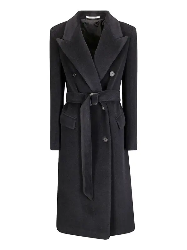 Tagliatore Wool Double Breasted Coat - Black