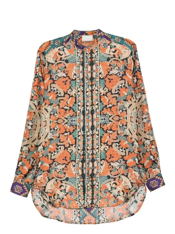 PIERRE-LOUIS MASCIA Printed Silk Shirt - Multicolour