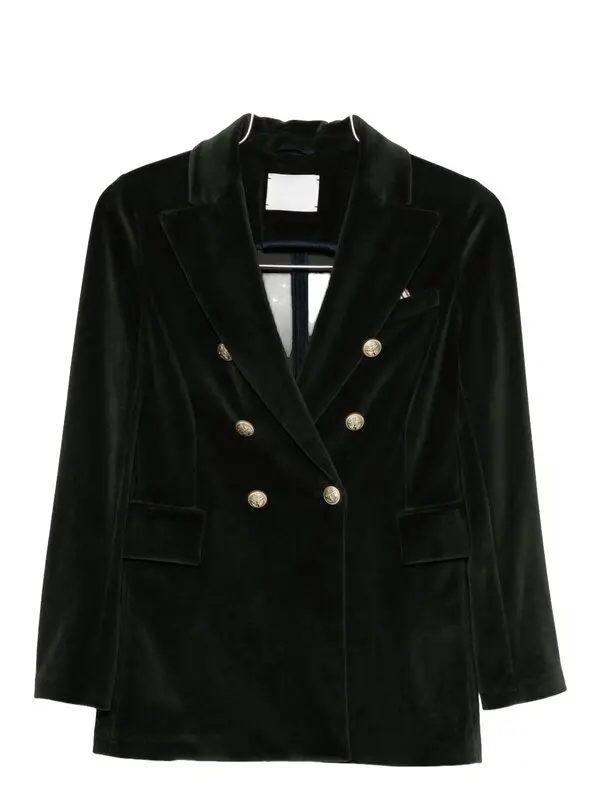 CIRCOLO 1901 Cotton Double Breasted Jacket - Green