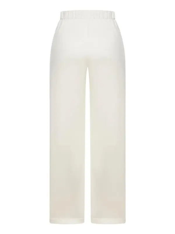 Max Mara Wide Leg Jersey Trousers - White