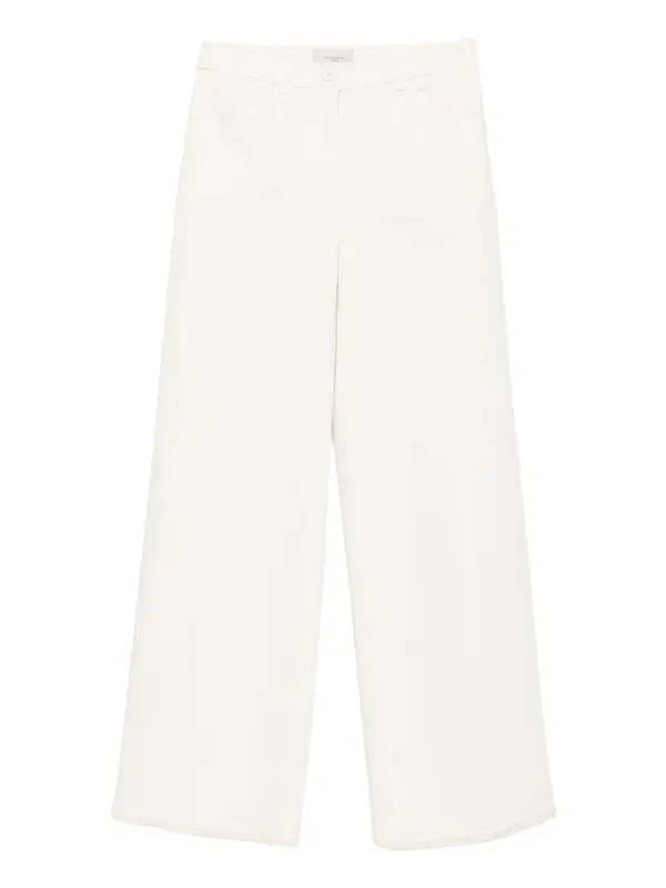 VIA MASINI 80 Wide Leg Trousers - Cream